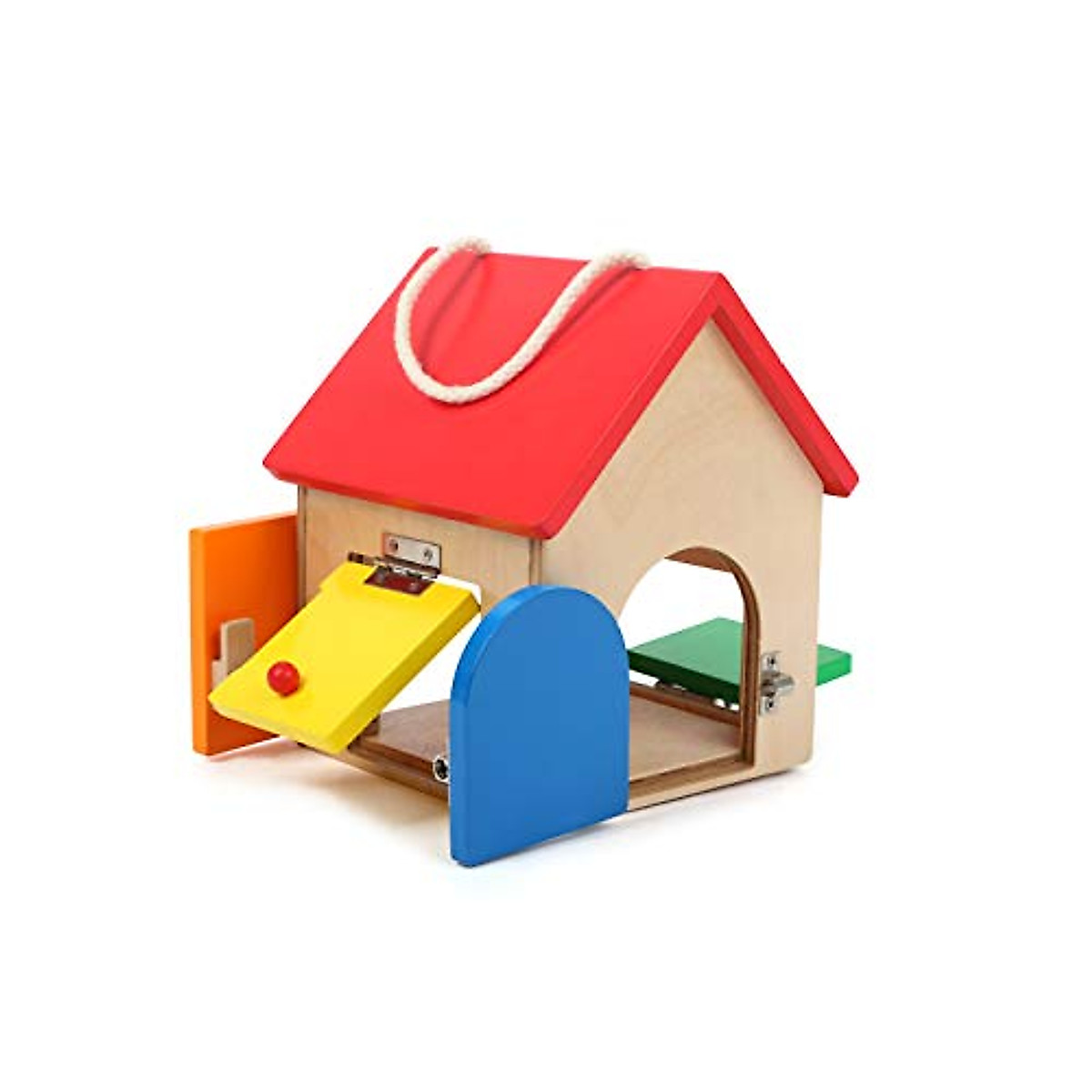 Small Foot Wooden Toys Compact House of Locks playset Designed for Children 3+, Multi