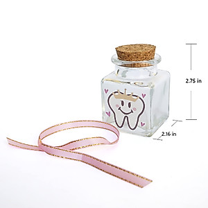 HAMUIERS Tooth Fairy Box, Baby Tooth Box for Lost Teeth, Glass Tooth Holders for Kids First Teeth Keepsake Box Gifts for Baby - Girl