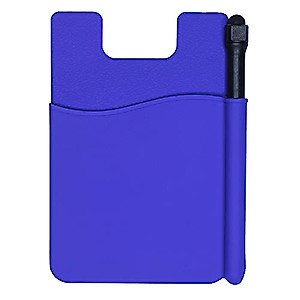 Silicone Phone Wallet with Stylus Pen, Phone Card Holder - Set of 4 (Assorted)
