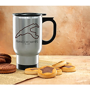 Francorchamps Coffee Mug , Francorchamps F1 Coffee Mugs , Belgium F1 Course Map , Best F1 Course Map Sporting , 14oz Travel Steel Mug F1 Map , F1 Gifts for Him & Her , Francorchamps Mug Souvenirs