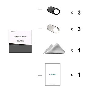 Webcam Cover Slide Metal Magnet Sliding Web Camera Cover Slider for Laptops MacBook Pro HP iMac iPhone Cellphone-for Protecting Your Privacy-Strong Adhesive-6 Packs(3black+3silver)