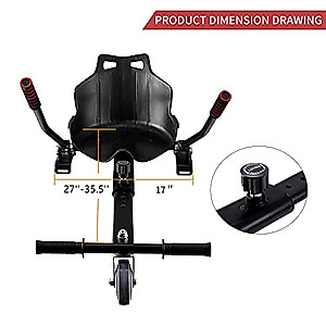 Hoverboard Seat Attachment Hoverboard attachments Hoverboard Accessory Hoverboard go Kart for Kids or Adults (black)