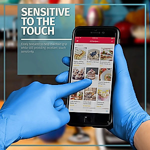 Glove Station Multi Use Firm Touch Cleaning Gloves - Powder-Free Latex-Free Textured Grip Food Grade Rated Ideal for Cleaning