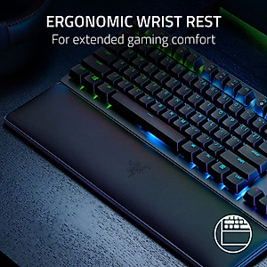 Razer Huntsman V2 TKL Tenkeyless Gaming Keyboard: Fast Linear Optical Switches Gen2 & 8000Hz Polling Rate - Detachable Type-C Cable - PBT Keycaps - Ergonomic Wrist Rest - Quartz Pink