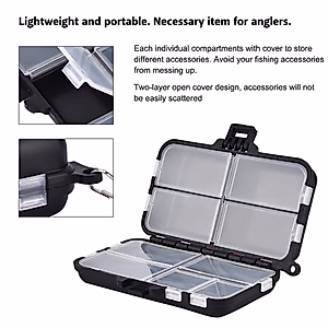 BORDSTRACT Fishing Tackle Box, 9 Compartments Plastic Fishing Lure Storage Box, Organizing Case for Lures, Baits, Hook, Jigs, Sinkers and Other Fishing Accessories