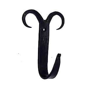Adonai Hardware Acsah Black Antique Iron Hook (Supplied as 2 Pieces per Pack)