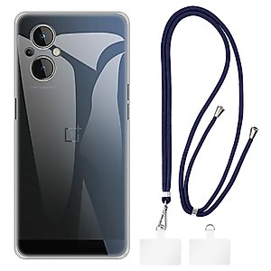 Shantime Oneplus Nord N20 5G Case + Universal Mobile Phone Lanyards, Neck/Crossbody Soft Strap Silicone TPU Cover Bumper Shell for Oneplus Nord N20 5G (6.43”)