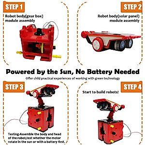 Tomons Solar Robot Kit 12 in 1 Science STEM Robot Kit Building Toys for Kids Aged 8-12 and Older,DIY Science Experiments Robot Toys Gift for Boys, Solar Powered by The Sun