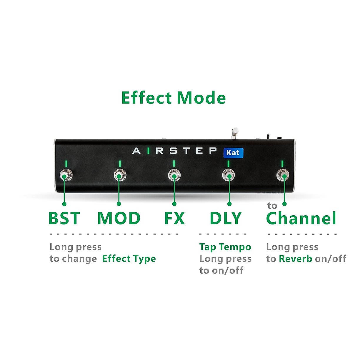 XSONIC Airstep Kat Edition KATANA MkII & I Footswitch with 5 Footswitches, 2 Control Modes(Change Presets, Toggle Effects), 300H Playtime, Modify Amp sound with BTS App for iOS and Android, Wirelessly