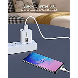 Vebach USB Wall Charger Single Port, UL Certified Quick Charge 3.0 18W AC Power Charging Adapter Plug Compatible with Galaxy S10/S9/S8/Note 8/7, LG G6/G4/V30, HTC 10, Nexus 9, iPhone, iPad and More