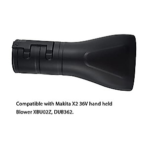 197889-6 Flat End Nozzle Attachment Compatible with Makita X2 36V, 18V Hand held Blower XBU02Z, XBU03, DUB362- Easy One-Click Installation