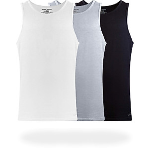 Pair of Thieves Men's 3 Pack Super Soft Tank Top, White/Black/Grey, Small