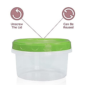 Jucaifu 8 Ounce reuseable small plastic freezer storage container jars with screw lid for food snacks lunch(16Pcs, Green)