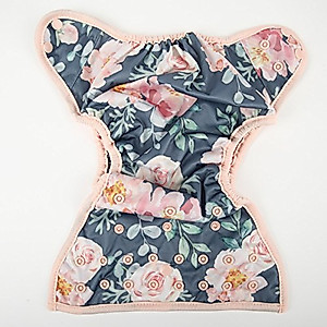ReUseLife One Size Cloth Diaper Cover Snap with Double Gusset 3 Pack (Rose Pineapple Bloom)