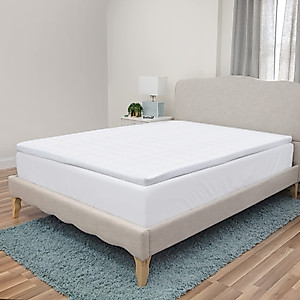 SensorPEDIC Majestic 2-Inch Gel Swirl Memory Foam Mattress Topper, King, White
