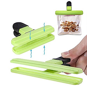 Bag Sealing Clips, Food Clips Bag Sealing Clips, Keeping Clamp Sealer For Kitchen Storage, Snack, Bread, Chip Bags 4pcs (Green)