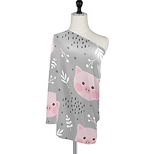 Nursing Cover Breastfeeding Scarf Cute Pig Leaves- Baby Car Seat Covers, Stroller Cover, Carseat Canopy (0mb7a)