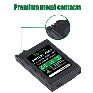 Tectra PSP 2000 Battery, 2400mAh 3.6V Rechargeable Battery Replacement for Sony PSP 3000 / PSP Slim 2000, PSP-2001, PSP-3000, PSP-3001, PSP-3002, PSP-3004, PSP-S110 Console