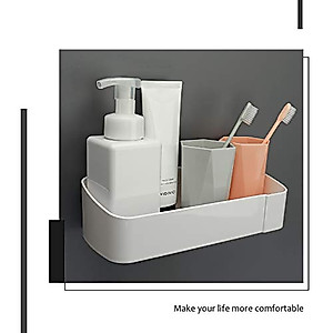 FOBBHOME Adhesive Bathroom Shower Caddy Organizer Bathroom Shelf Drilling Wall Mount Storage Rack Great Shampoo Holder for Bathroom