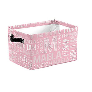 ZAACUSTOM Foldable Personalized Toy Box for Boys Girls with Name Waterproof Kids Custom Storage Bin Baskets Cube Boxes Organizer with Handles for Organizing Shelf Closet, 1 Pack