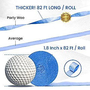 PartyWoo Crepe Paper Streamers 6 Rolls 492ft, Pack of Blue, Pastel Blue, Green and Lime Party Streamers for Birthday Decorations, Party Decorations, Wedding Decorations (1.8 Inch x 82 Ft/Roll)
