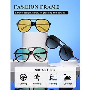 MASDUN Retro Square Aviator Sunglasses Womens Mens 70s Stylish Vintage Double Bridge Sun Glasses