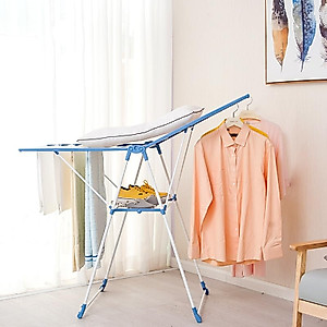 SUMECH Storage Drying Rack Foldable Laundry Clothes Wing-Shape Airer Portable Dryer Hanger Organizer Pole Indoor Outdoor Balcony