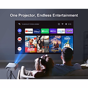 5G WiFi Bluetooth Projector 4K Support, 450 ANSI Native 1080P WIMIUS W6 Outdoor Movie Projector with 300" Display , 4P/4D Keystone, 50% Zoom, Video Projector Compatible iOS/Android/TV Stick/PS4/PPT