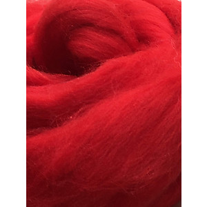 Red Wool Roving, Shep's Wool, Red Roving, Red Spin Wool, Red Felting, Craft Wool, Roving (8 oz)