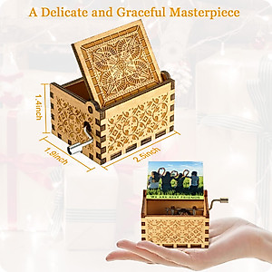 Personalized Music Box Custom Gift with Your Photo Text Wooden Hand Crank Music Box for Father's Day Mother's Day Valentine's Day Wedding Anniversary Birthday