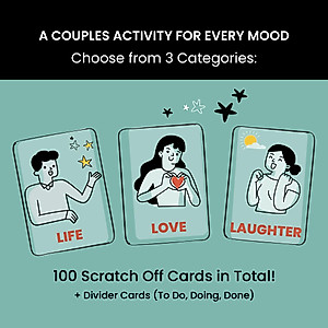 Flowjo Couple's Bucket List - The Couple Games - Couple Cards Date Night Gifts - 100 Romantic & Adventurous Couples Date Ideas - Reconnect, Bond, and Ignite The Spark of Deeper Love!