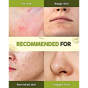 Glam Up Moisturizing Avocado Clay Mask | Vegan Clay Mask, Hydrating Avocado Face Mask for Dry Skin and Sensitive Skin, Gentle Exfoliating Deep Pore Cleansing Clay Face Mask, Blackhead remover - (125ml/4.23 Oz)