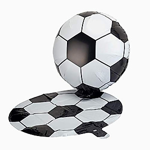 BinaryABC Soccer Balloons,Football Party Supplies,Foil Soccer Balloons,18 Inch,(10pcs)