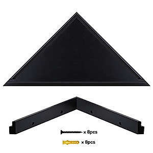 RR ROUND RICH DESIGN Corner Floating Shelves Wall Mount for Bathroom Bedroom Living Room Kitchen Decorations Shelf Black