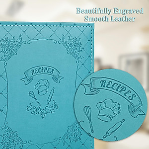 COFICE Recipe Binder Book to Write in Your Own Recipes with Plastic Sleeves, Blank Family Recipe Cards Organizer Kit (Blue)