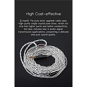 Keephifi Earphone Upgrade Cable-KBEAR 4 Core Upgraded Cable 4N Purity Silver Headphone Cable HiFi in Ear Monitor Replacement Cable, for ZS5, ZS6, ZS7, C10, C12, C16, C04, CA4, CA2 (2PIN, 4.4MM)…