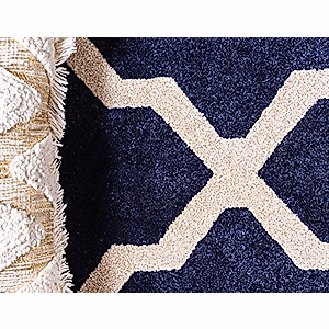 Unique Loom Trellis Collection Modern Morroccan Inspired with Lattice Design Area Rug, 5 x 8 ft, Navy Blue/Beige