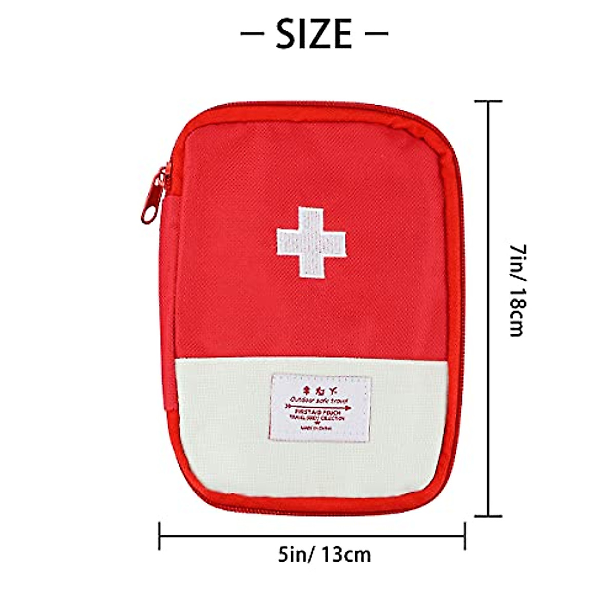 LEEFONE 4 Pack 7 x 5 Travel Mini First Aid Pouch, Portable Outdoor First Aid Medical Bag Multi-function Emergency Medicine Storage Bag (Red & Blue)
