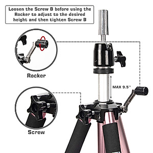 GEX 63" Heavy Duty Mannequin Tripod Stand Wig Stand for Wig Mannequin Head Training Doll Manikin Head for Cosmetology Hairdressing with Travel Bag (Rose Gold(Version 2.0))