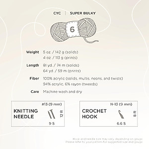 Lion Brand Yarn (1 Skein) Hometown Bulky, Houston Cream yarn, 1-Pack