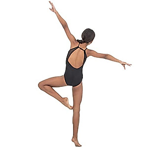 Alexandra Collection Youth Scoopneck X-Back Mesh Panel Leotard for Children