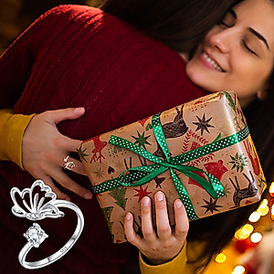 BEILIN 925 Sterling Silver Ring Dainty Butterfly Ring Expandable Open Cuff Ring Adjustable Animal Promise Ring for her