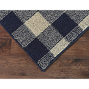 Garland Rug Country Living Buffalo Plaid 5 Ft. x 7 Ft. Indoor/Outdoor Area Rug Navy/Ivory