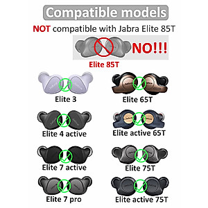 3 Pairs Memory Foam Elite 75T / Elite 3 / Elite 7 Pro Ear Tips Buds, Replacement Reduce Noise Comfortable Eartips Compatible with Jabra Elite 65T / Elite 7 Active/Elite 4 Active - S/M/L Black