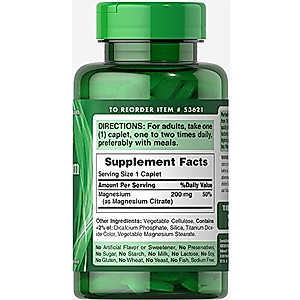 Puritan's Pride Magnesium Citrate 200mg