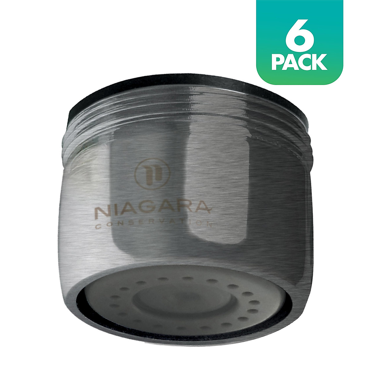 Niagara Conservation N3205NBN-PC-TU 1-Spray 0.5 GPM .94-in. Pressure-Compensating Needle-Spray Faucet Aerator Brushed Nickel, 6-Pack | Bathroom Sink and Kitchen Sink Aerator for Home Improvement