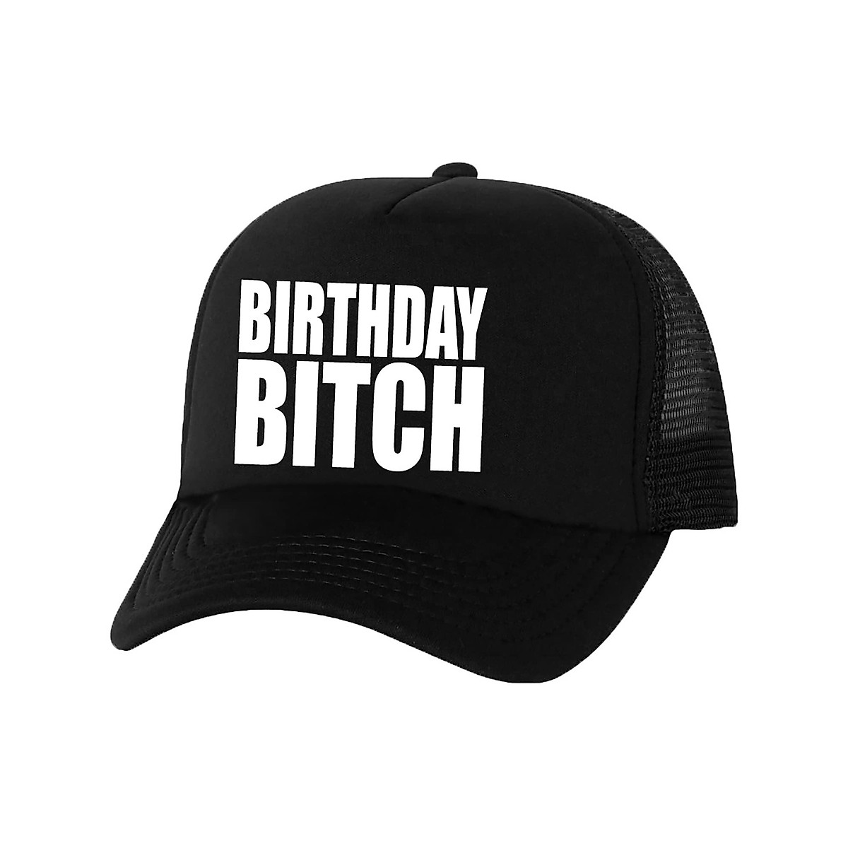 Birthday Bitch Truckers Mesh Snapback hat in Black - One Size