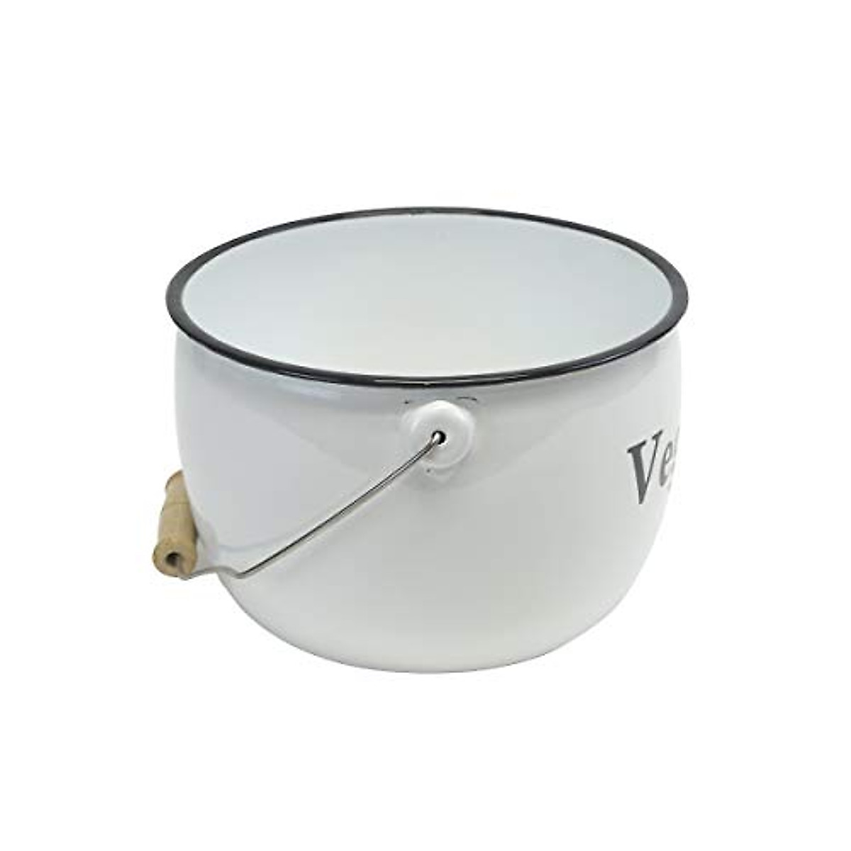 Treasure Gurus 3pc Set Rustic White Enamel Potato Onion Produce Storage Basket Metal Vegetable Bin Farmhouse Decor