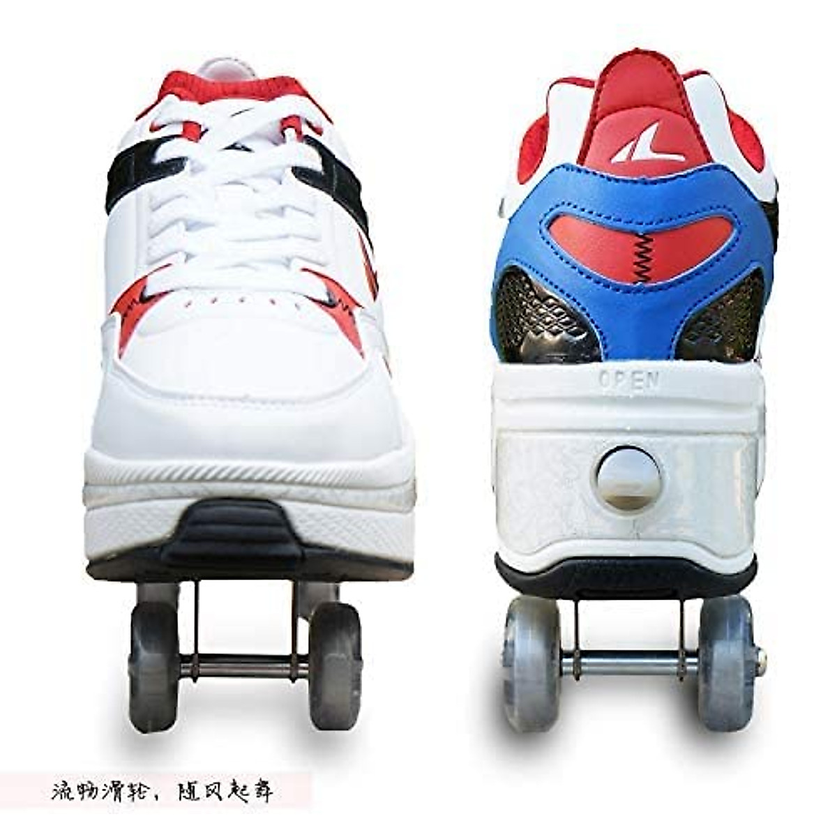 sanheng fire Deformation Parkour Shoes Four Rounds of Running Shoes Roller Skates