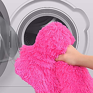 WILL green Faux Fur Blanket, 50 x 60 Plush Blanket, Worm & Cozy Blanket for Couch or Bed Throws, Lightweight Long Hair, for Family, Pink…